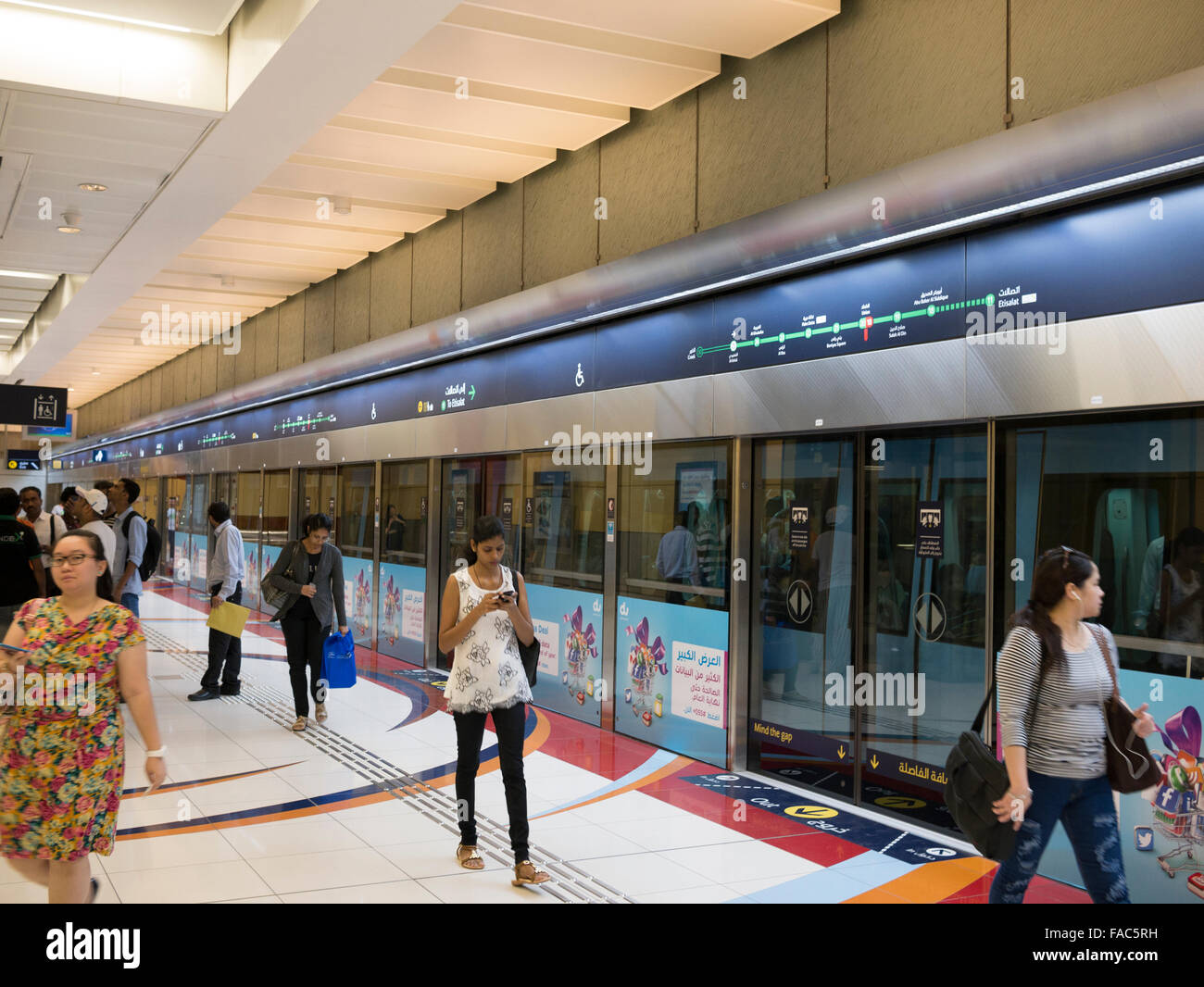 Dubai Commuter Train Metro Station, United Arab Emirates Stock Photo ...