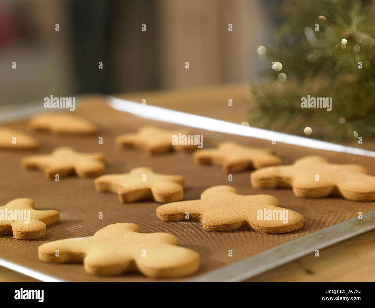 Plain gingerbread man on the tray Stock Photo - Alamy