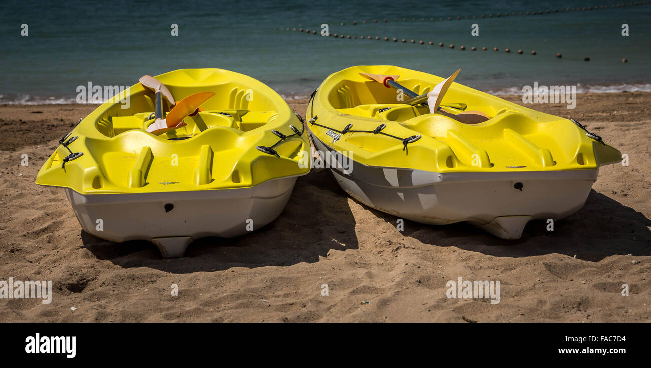 boats, yellow, seaside, sand, colourful Stock Photo - Alamy