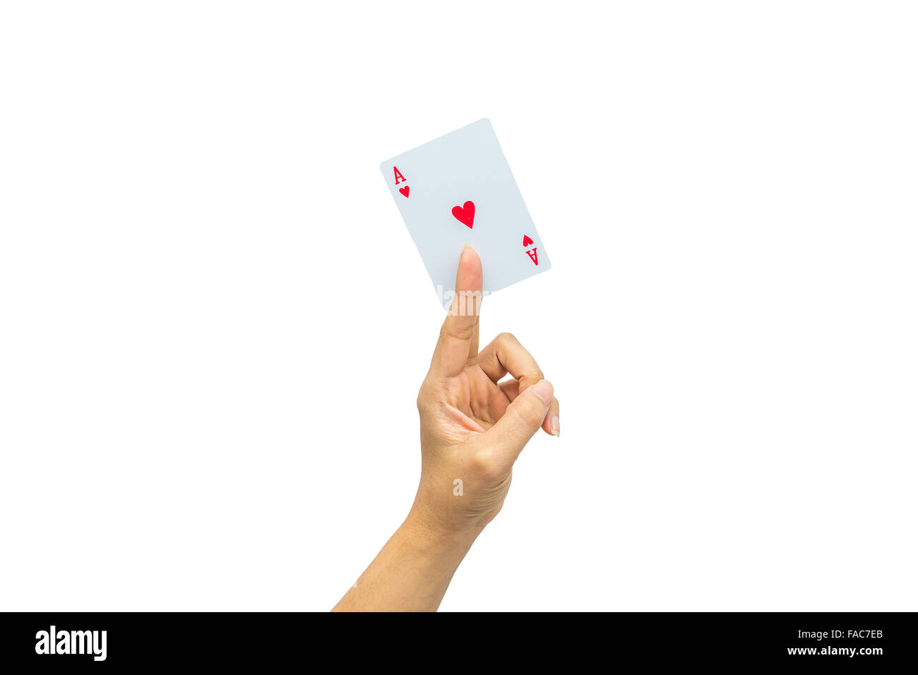 Playing cards in hand isolated on white background Stock Photo - Alamy