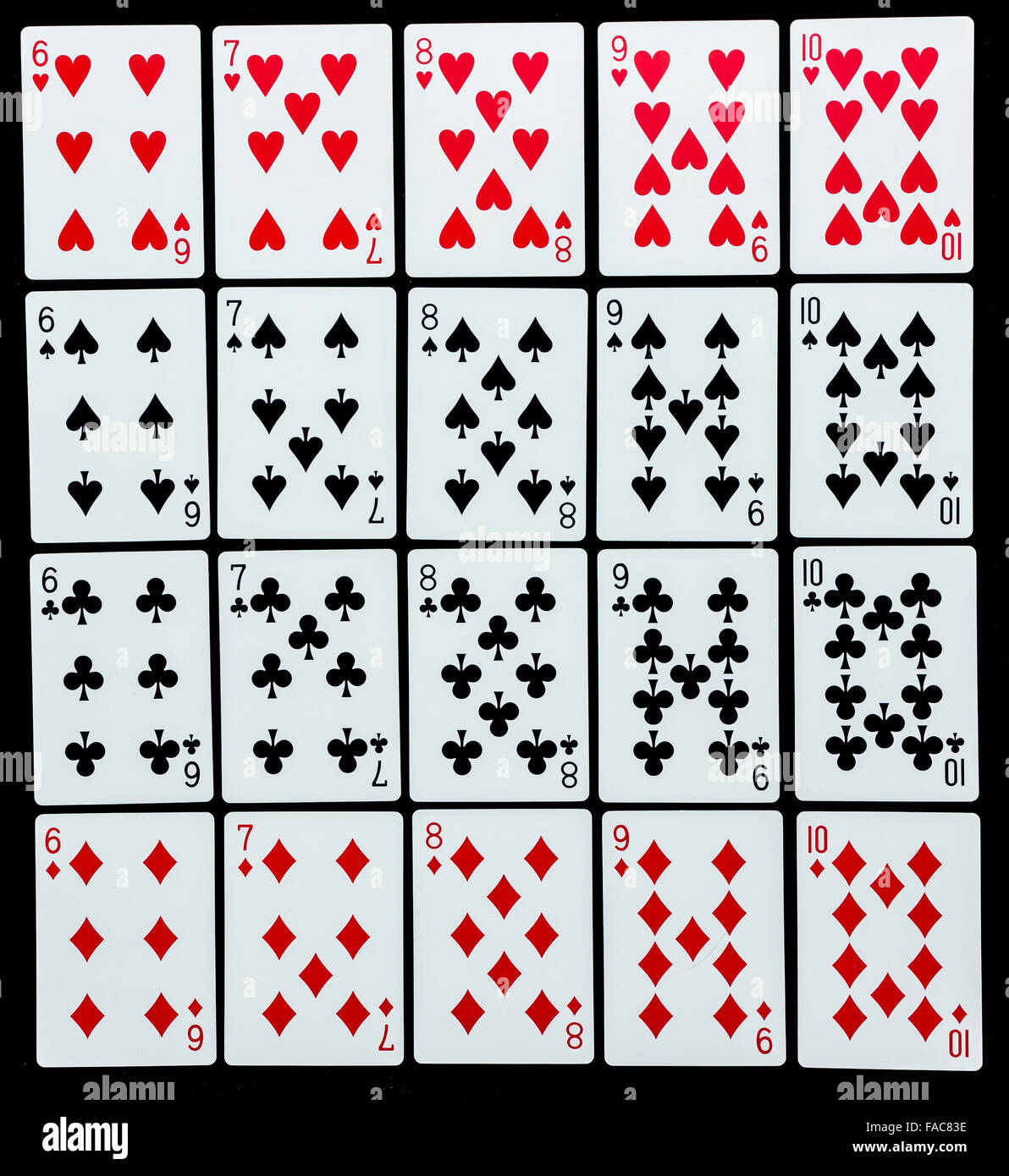 Poker set with isolated cards on black background Stock Photo - Alamy