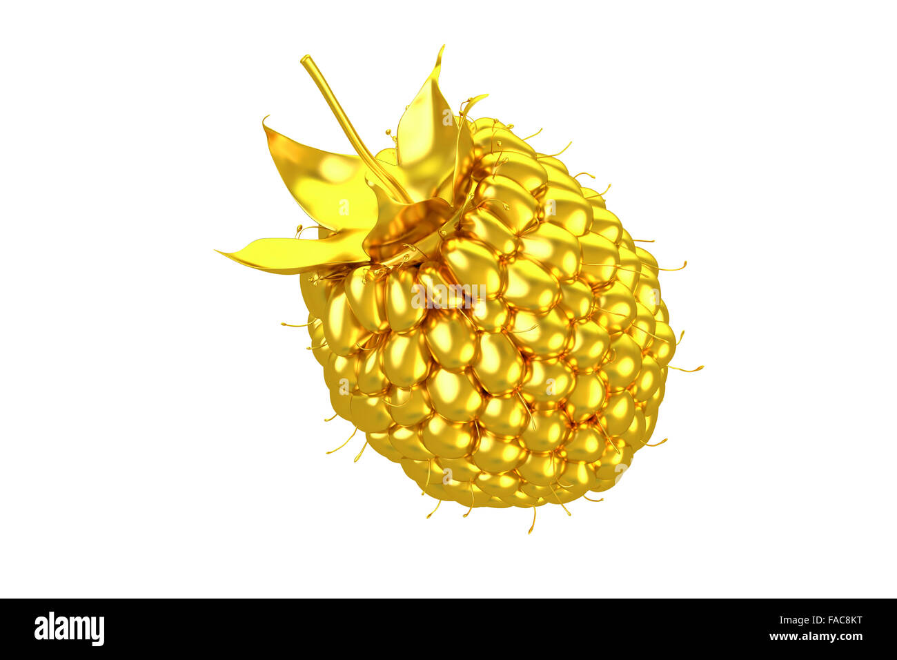Golden Raspberry isolated on white background Stock Photo - Alamy