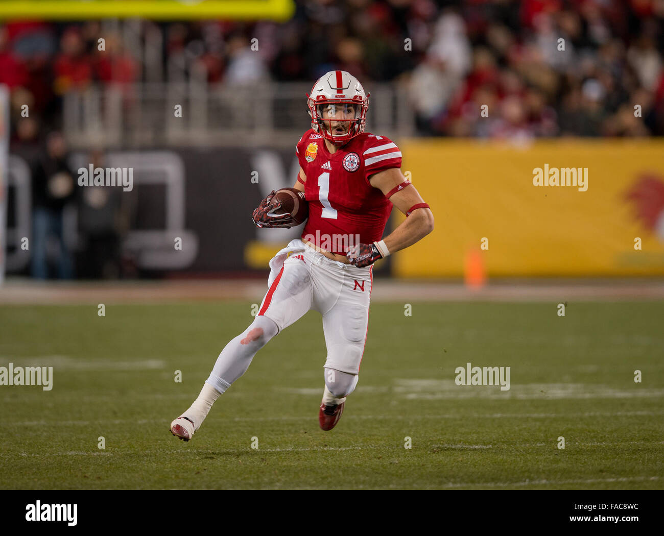 Santa Clara, CA. 26th Dec, 2015. Nebraska receiver (1) Jordan ...