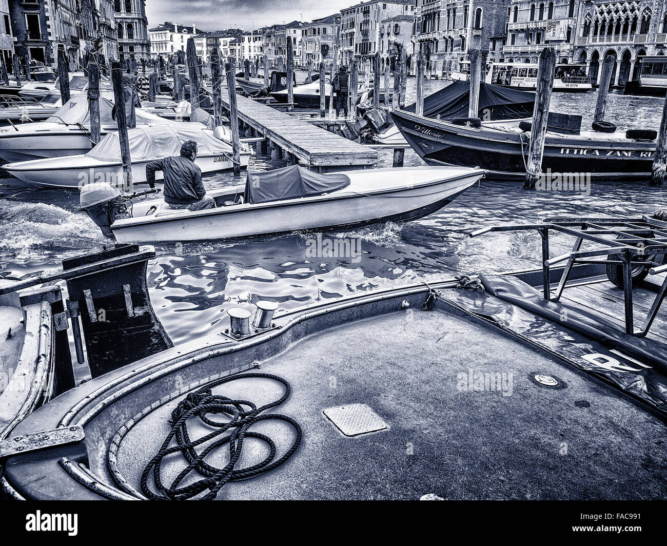 Grand Canal and docks in Venice, Italy Stock Photo - Alamy