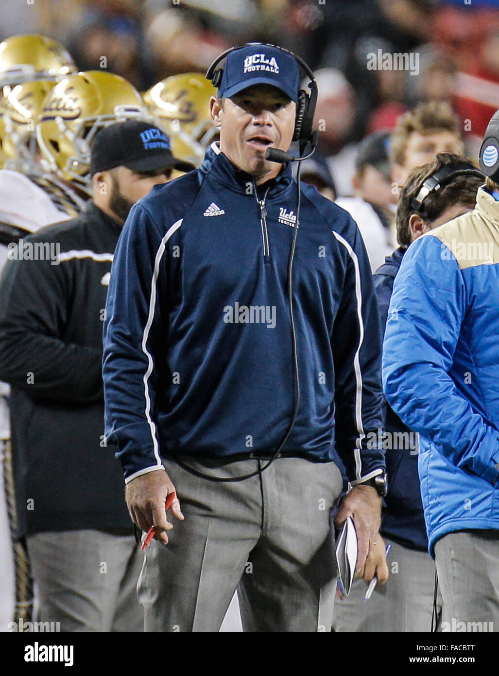 Santa Clara, USA, CA. 26th Dec, 2015. UCLA Head Coach Jim Mora during ...