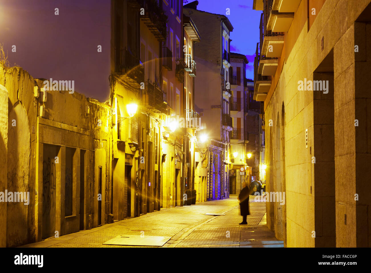 old street in evening. Logrono, Spain Stock Photo - Alamy