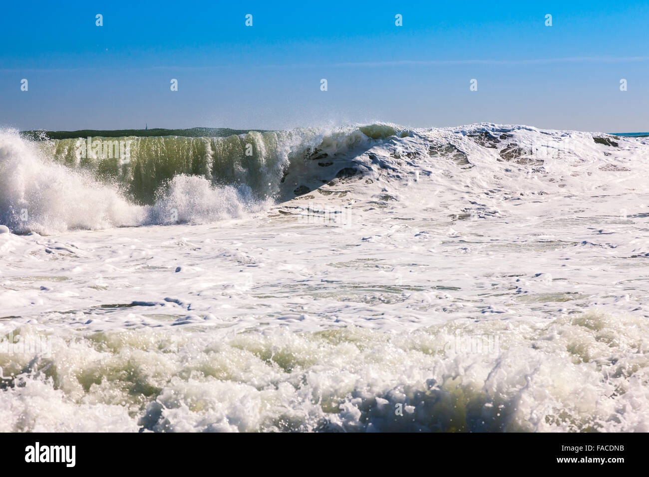 High sea waves during storm Stock Photo - Alamy