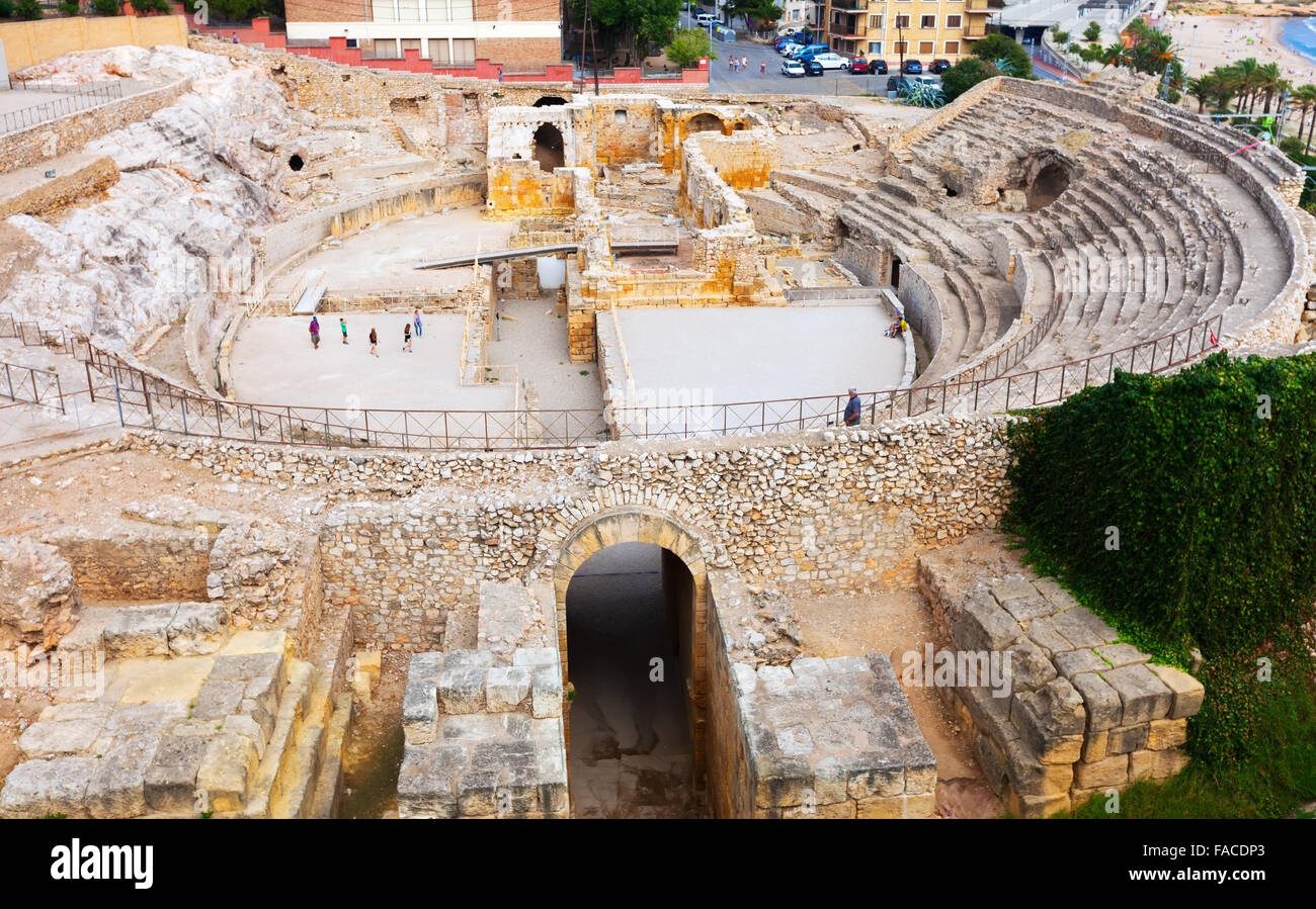 Old amphitheater at Mediterranean. Tarragona, Spain Stock Photo - Alamy
