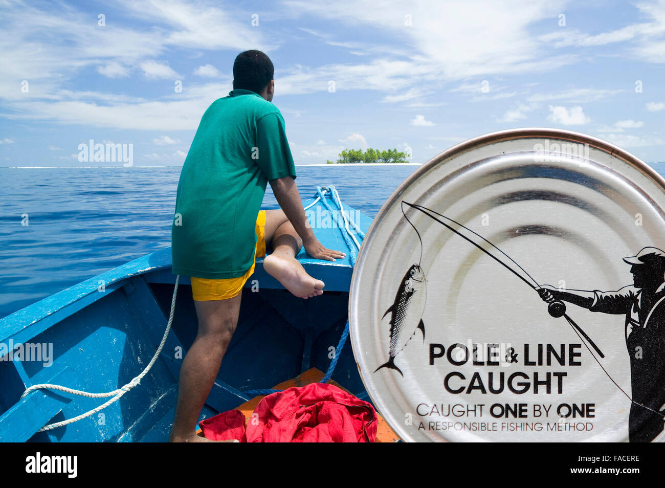 A Tuna fisherman on Funafuti, tuvalu and a pole and line caught Tuna ...