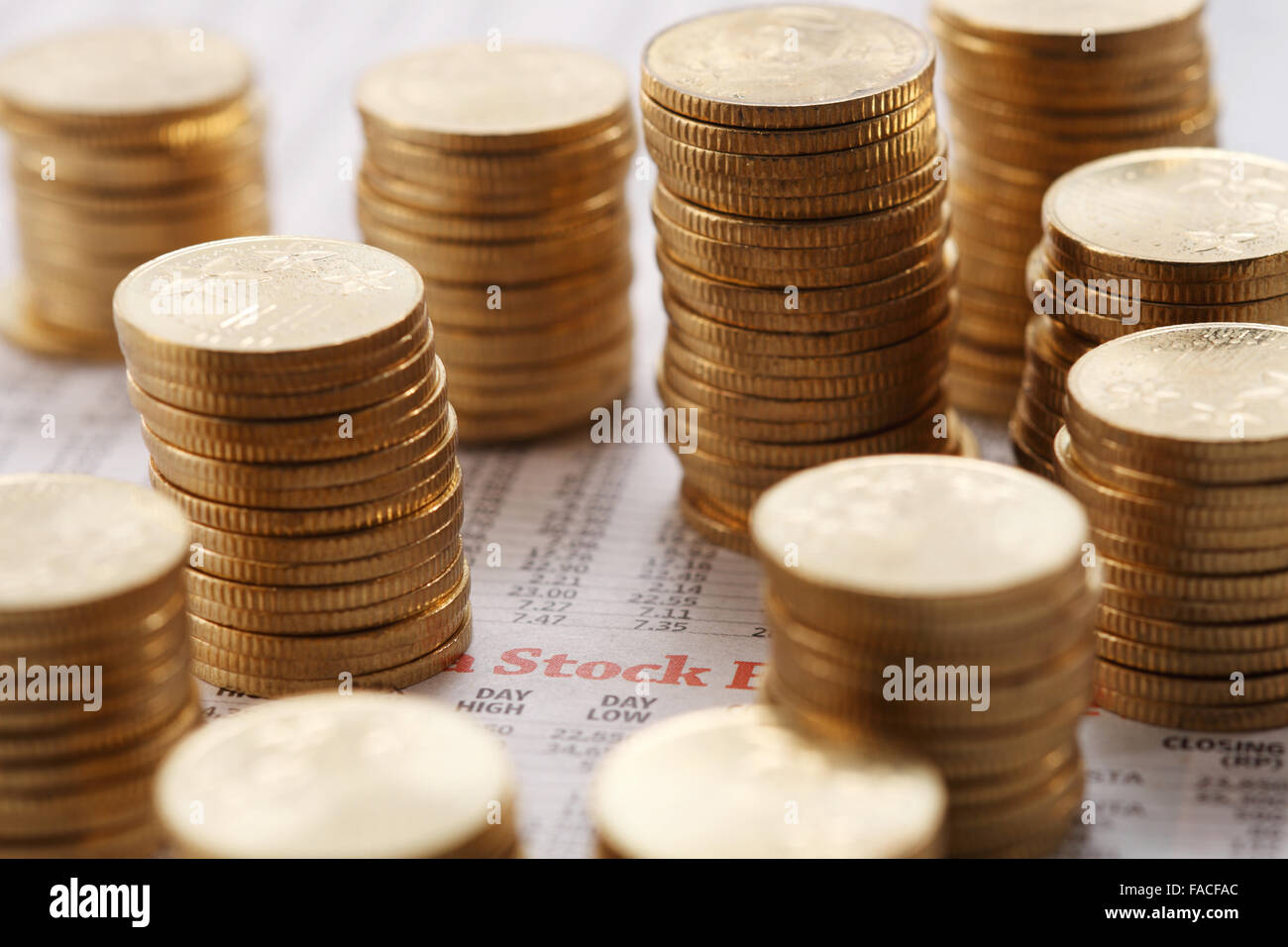Falling coin stack on hi-res stock photography and images - Alamy