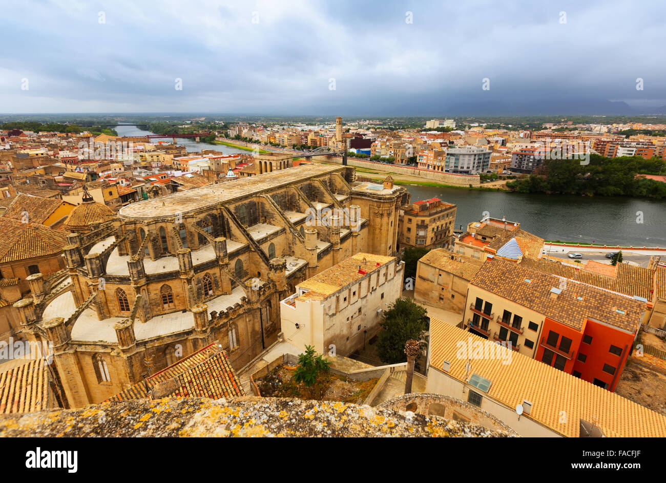 Top view of Tortosa from Suda castle. Spain Stock Photo - Alamy
