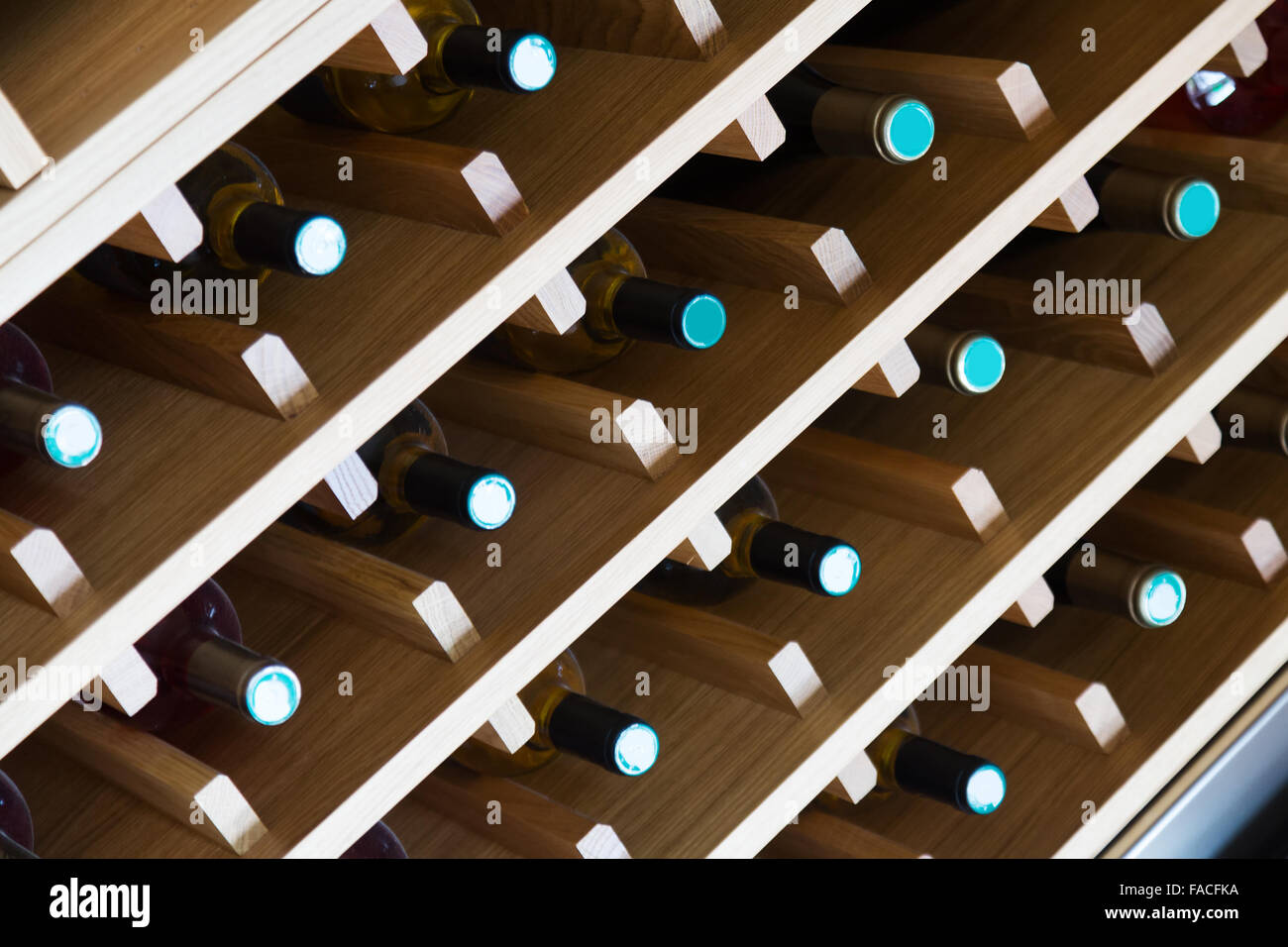 Shelves with wine bottles at cafe or bodega Stock Photo - Alamy