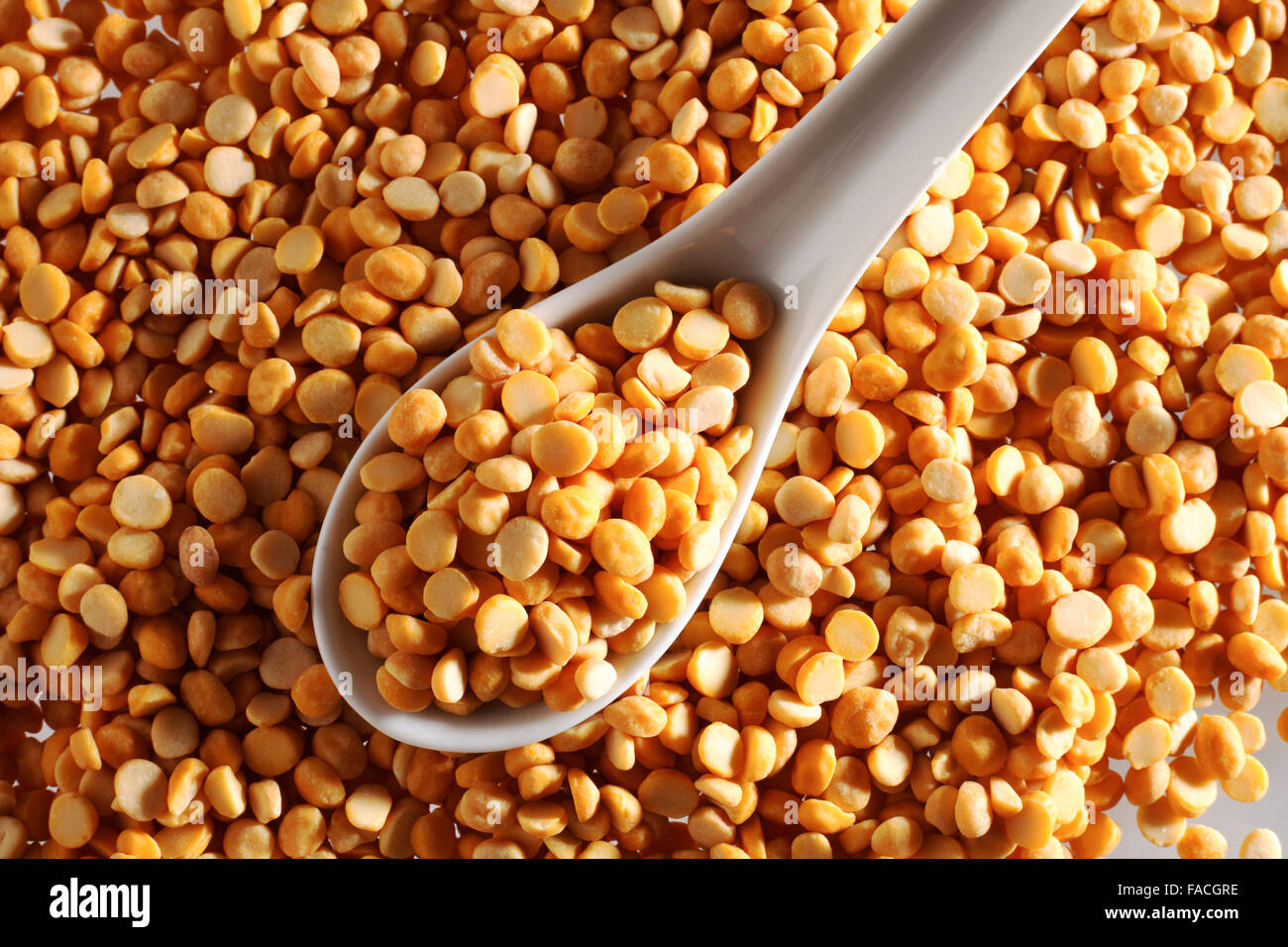 top view of spoon full of dahl Stock Photo - Alamy
