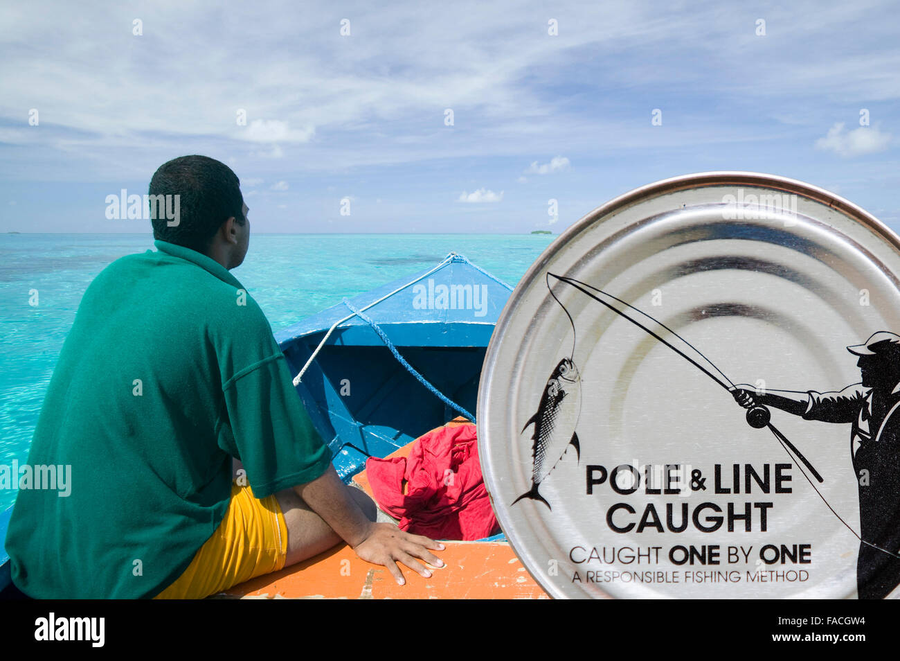 A Tuna fisherman on Funafuti, tuvalu and a pole and line caught Tuna ...