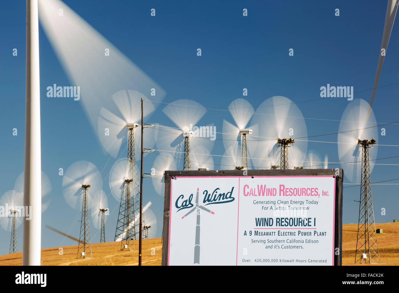 Part of the Tehachapi Pass wind farm, the first large scale wind farm ...