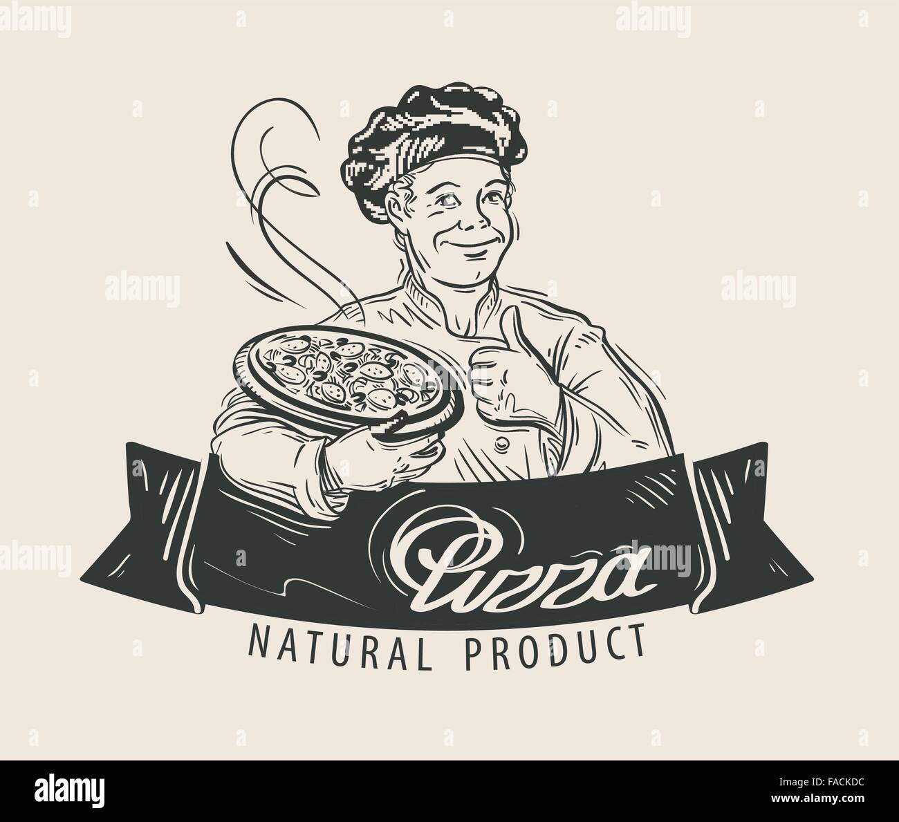 Pizza vector logo design template. Restaurant, food or cook, chef icon ...