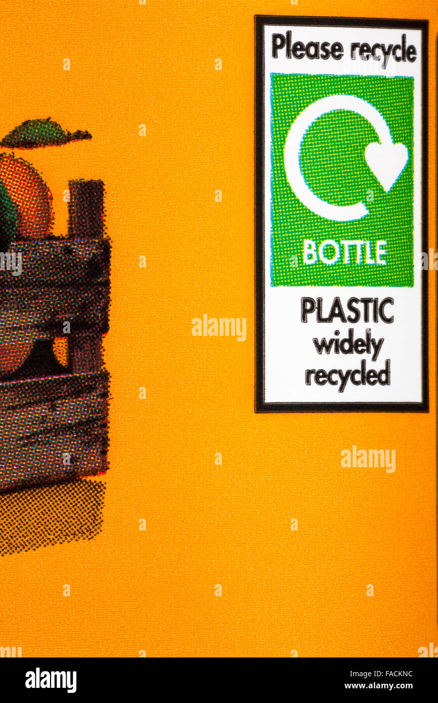 please recycle bottle - plastic widely recycled logo - disposal ...
