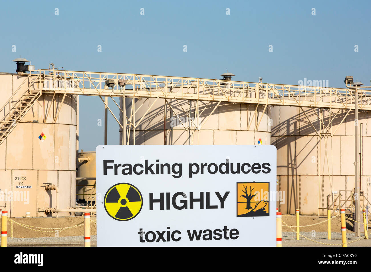 A fracking truck on a site being fracked near Wasco in California's ...