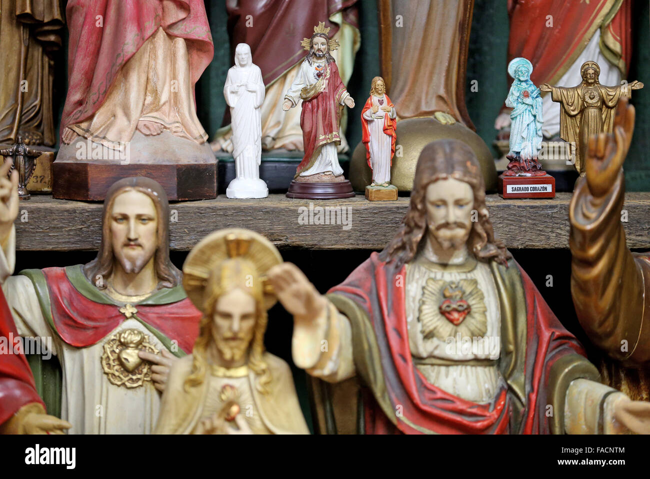 Biendrof, Germany. 8th Dec, 2015. Various Jesus figures are on display ...