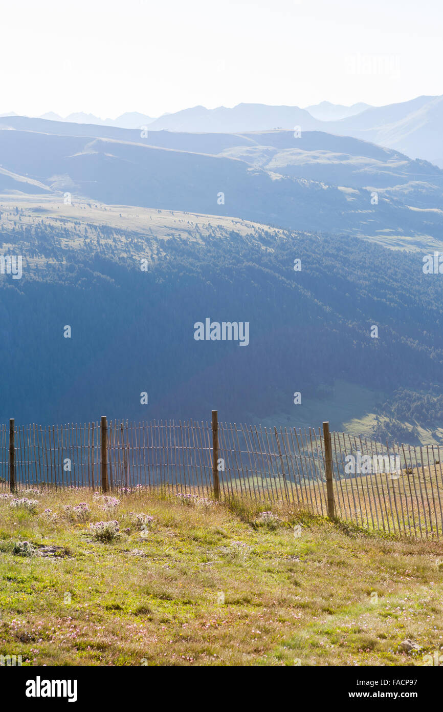 Fence on the Mountain Stock Photo - Alamy