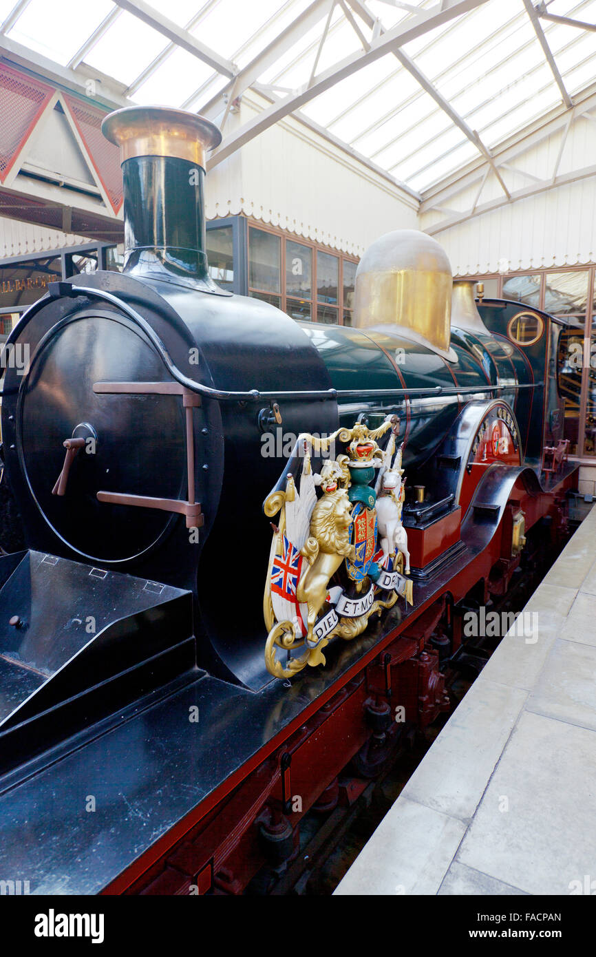 A replica of ex-GWR loco 'The Queen' at Windsor Central station ...