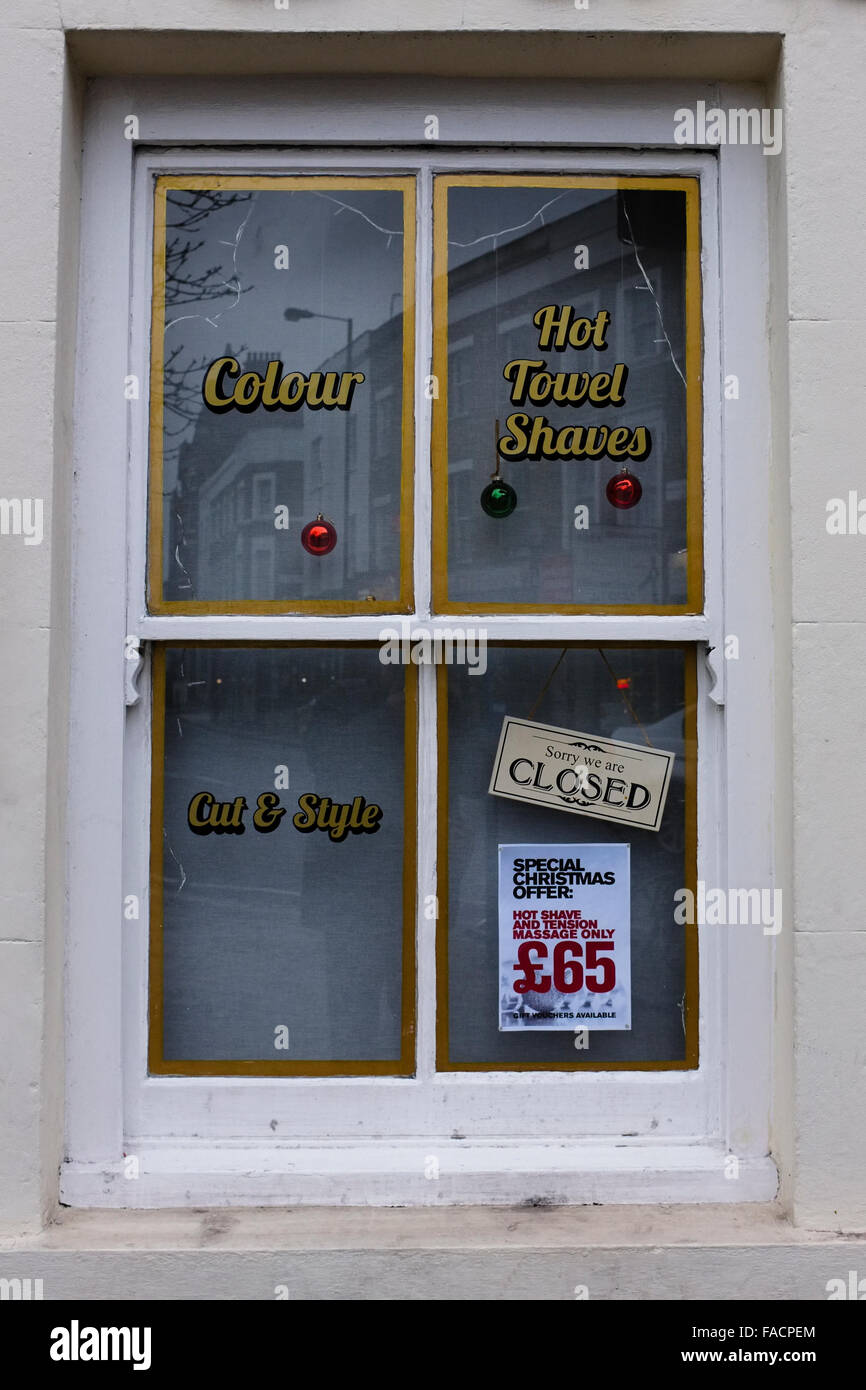 Barber Shop Window Stock Photo - Alamy