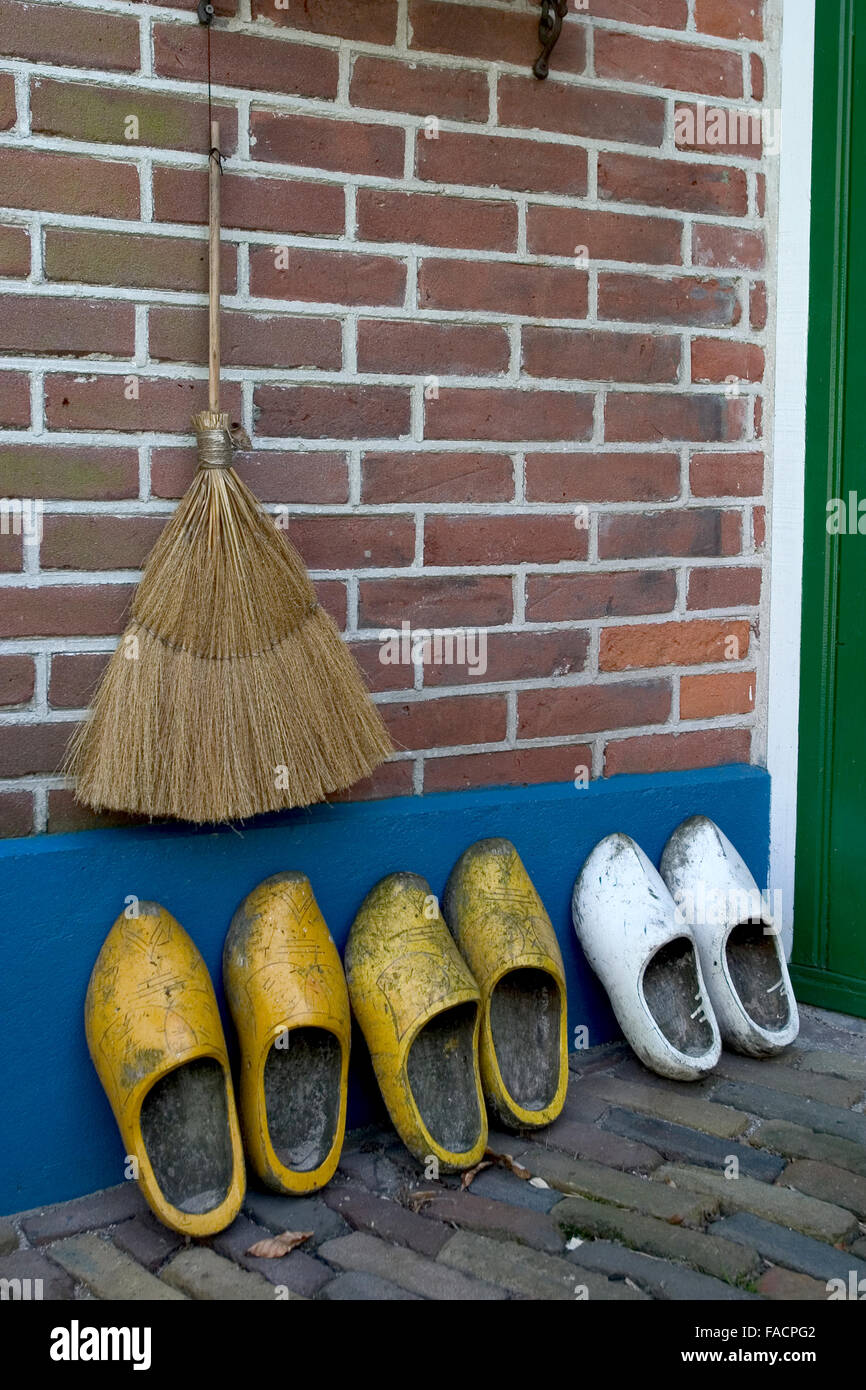 Row of wooden shoes, Staphorst,Netherlands Stock Photo - Alamy