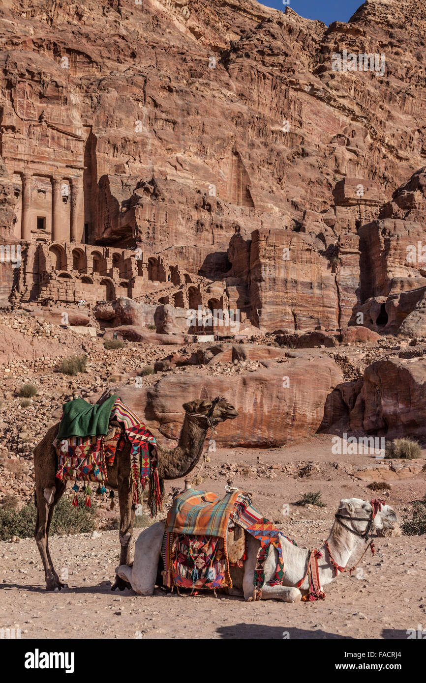 The Ancient Nabataean city of Petra, Jordan, Middle East Stock Photo ...
