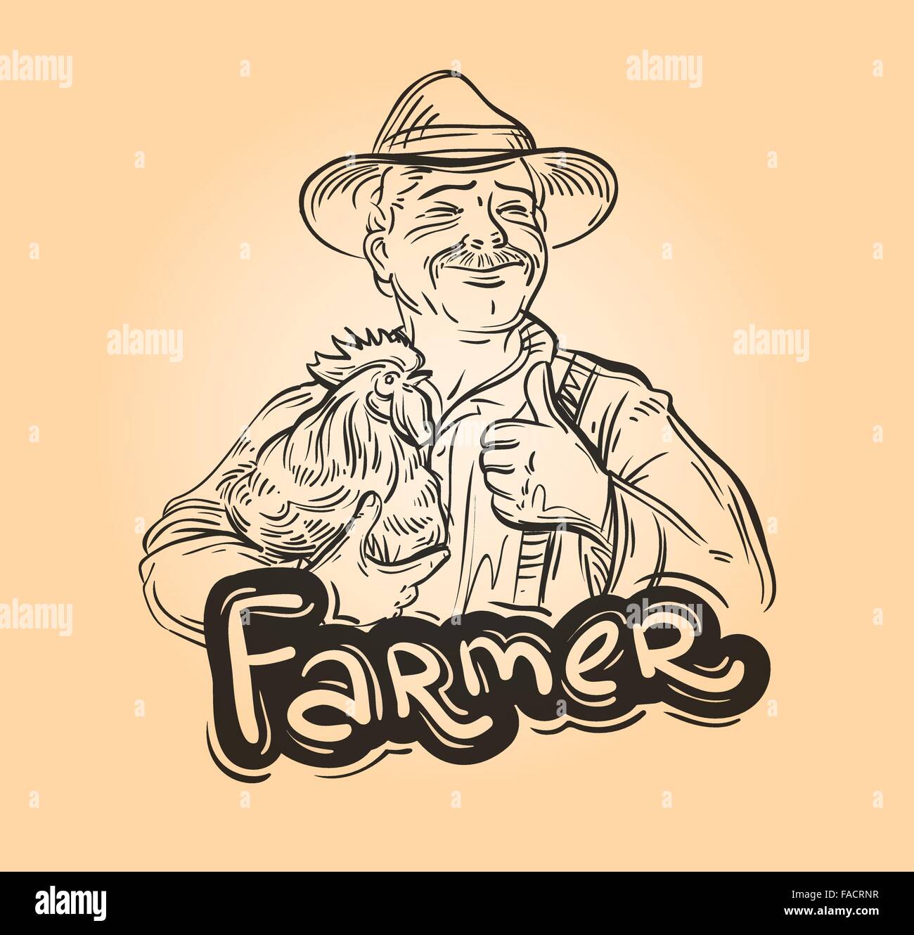 farm, farming vector logo design template. farmer, grower or chicken ...