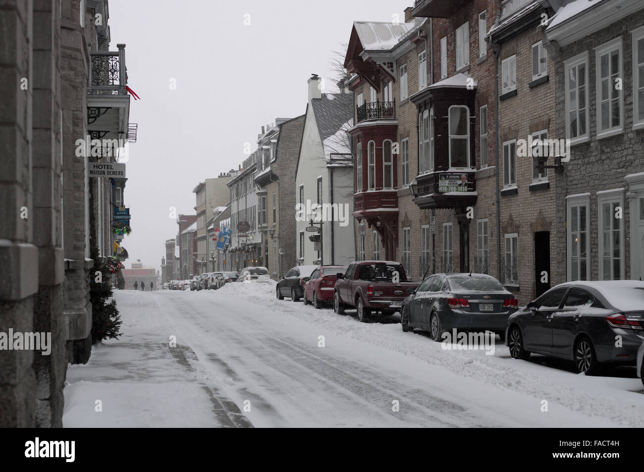 Quebec City, Quebec, Canada in the snow Stock Photo - Alamy