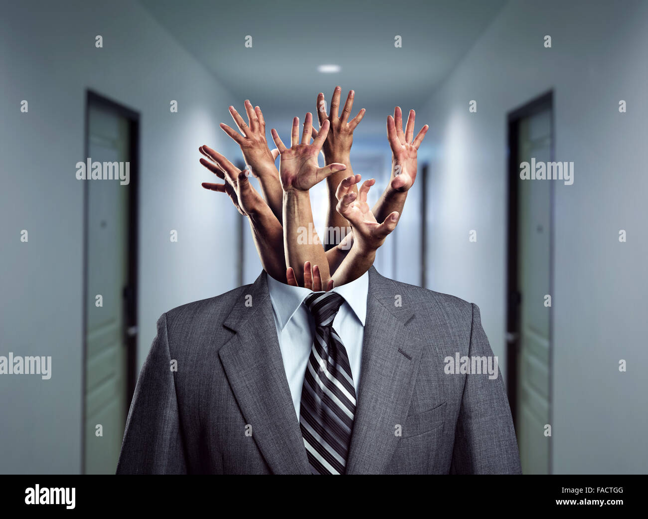 Businessman without head Stock Photo - Alamy