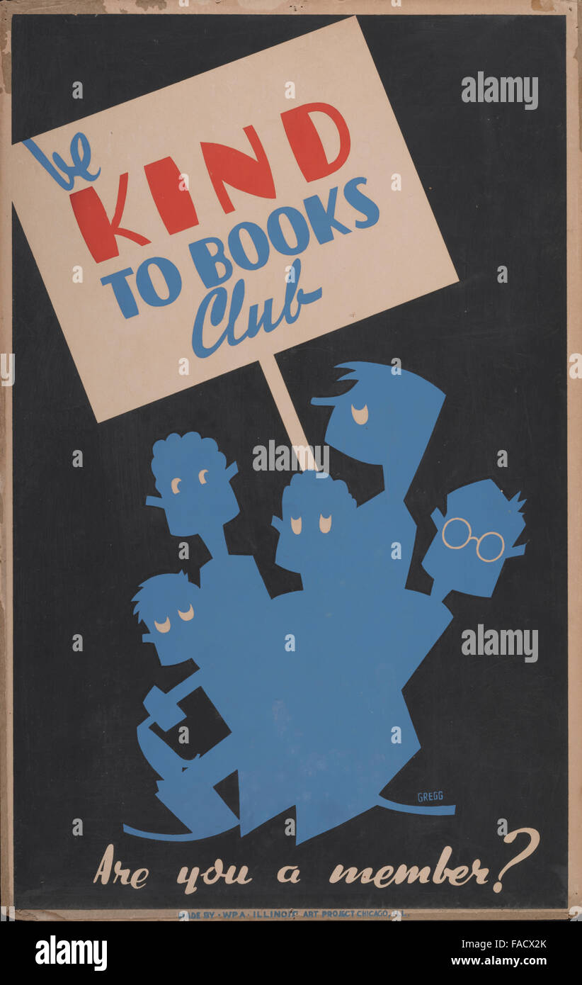 Work Projects Administration (WPA) poster for reading and libraries ...