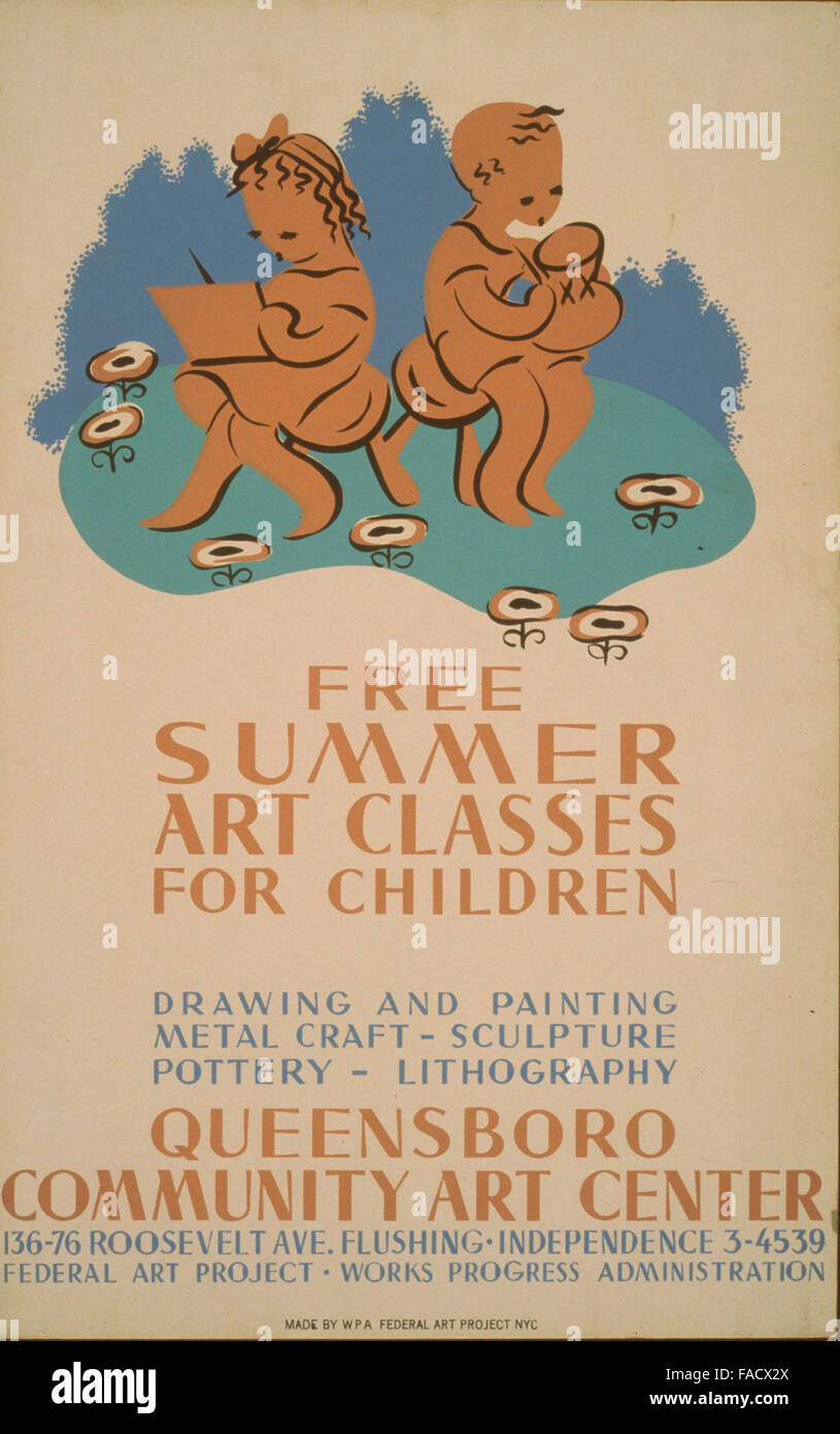 Work Projects Administration (WPA) poster for summer education produced ...