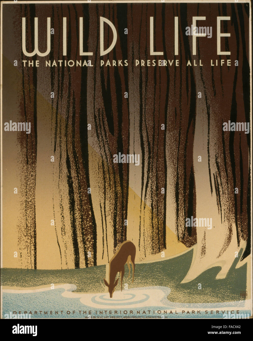 Work Projects Administration (WPA) poster for the National Park Service ...