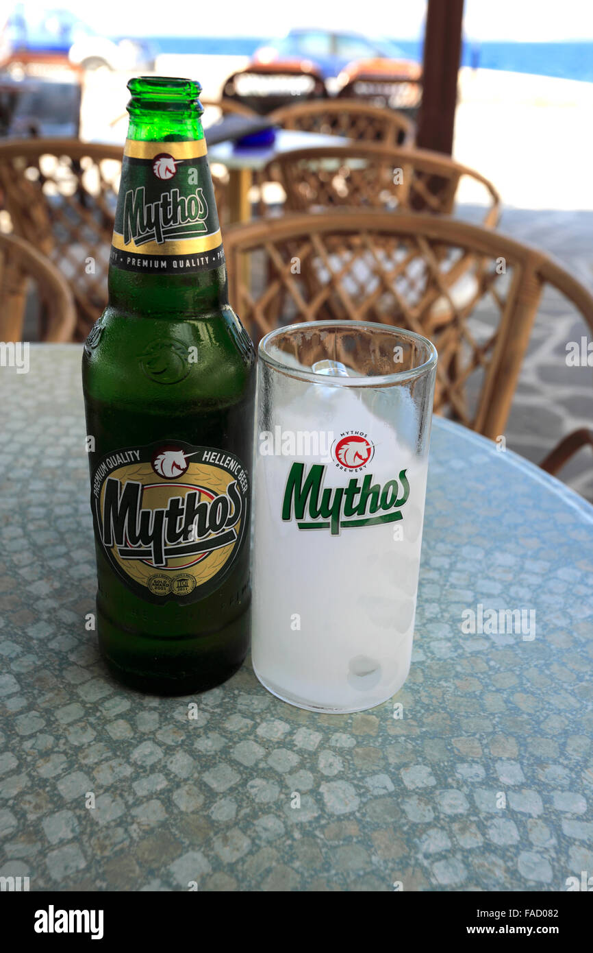 Mythos Beer Logo Drink Label: Mythos Hellenic Lager Beer (Mythos