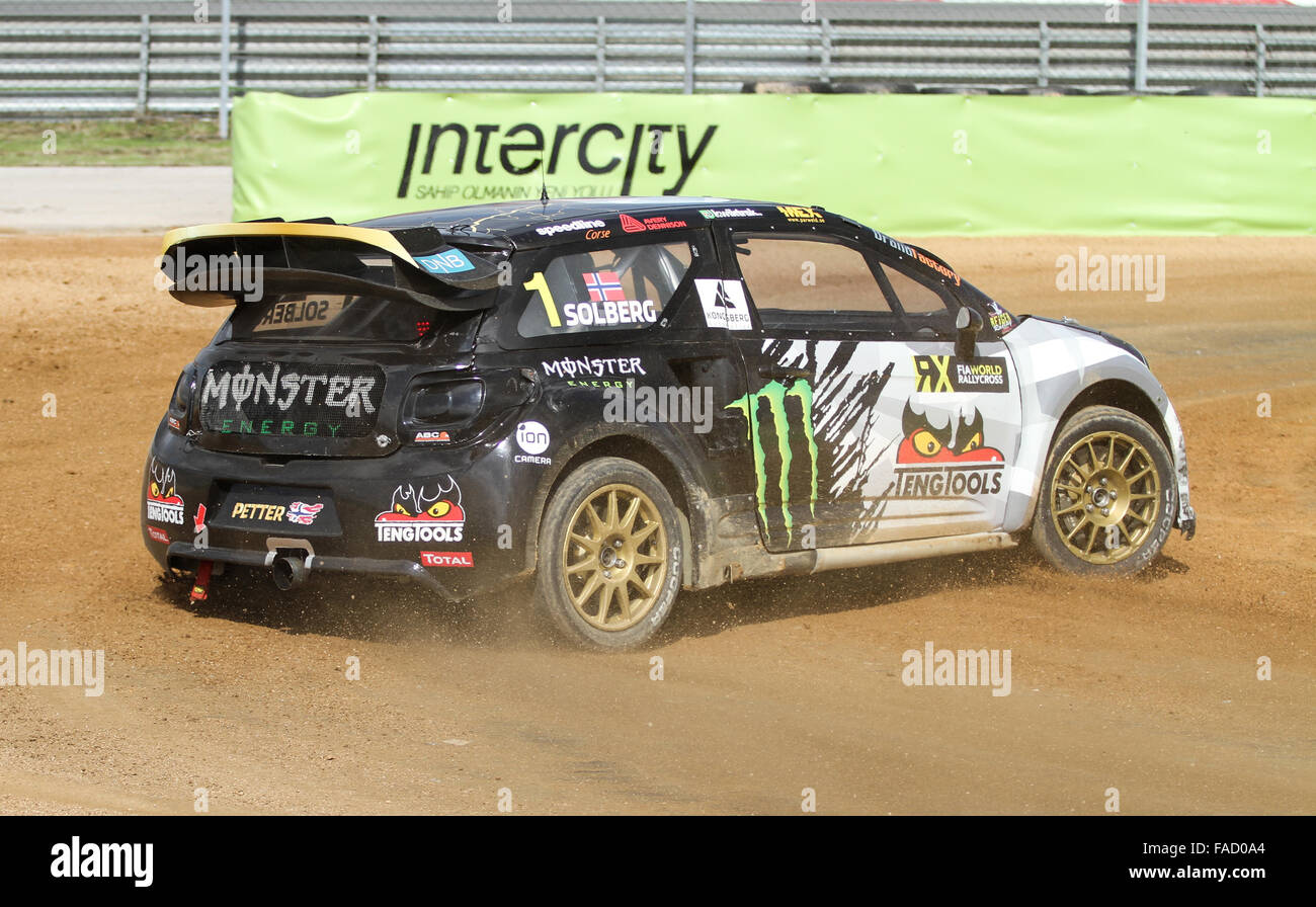 Petter Solberg drives Citroen DS3 of SDRX Team in FIA World Rallycross ...