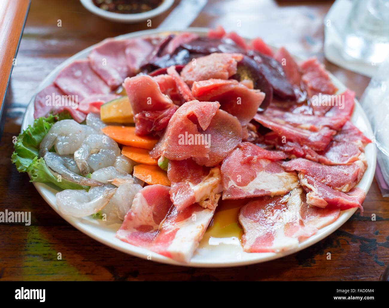 Mix raw meat ready to grill and toast Stock Photo - Alamy