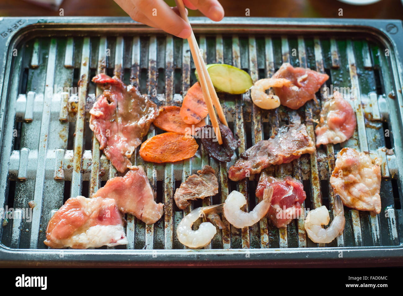 Mix raw meat ready to grill and toast Stock Photo - Alamy