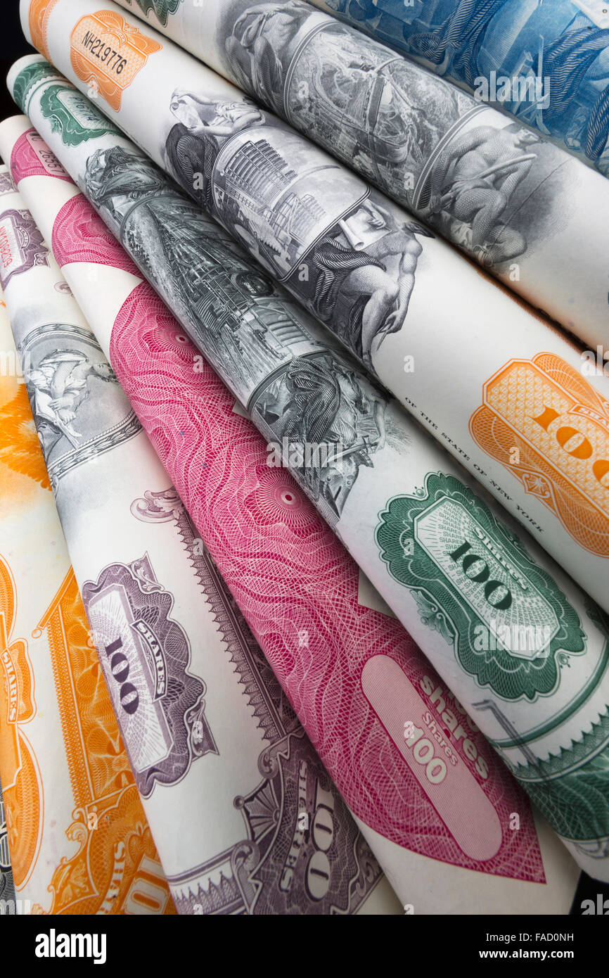 PAPER BONDS AND STOCK CERTIFICATES OF UNITED STATES OF AMERICA Stock ...