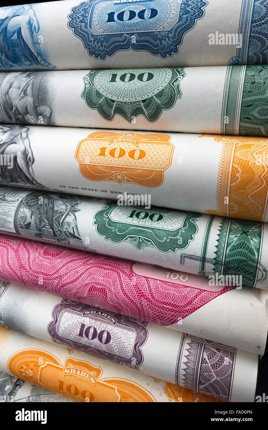 PAPER BONDS AND STOCK CERTIFICATES OF UNITED STATES OF AMERICA Stock ...