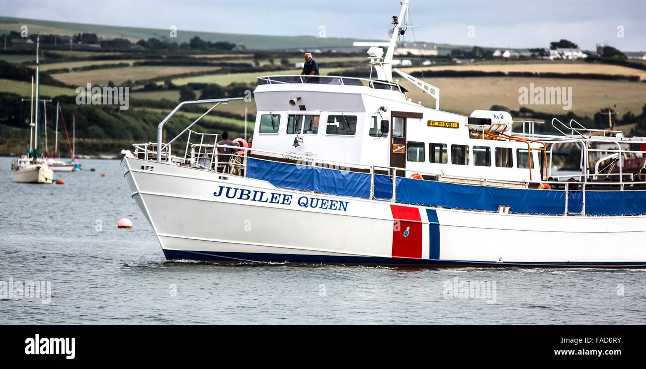 The Jubilee queen sea tour boat, Padstow Cornwall Stock Photo - Alamy