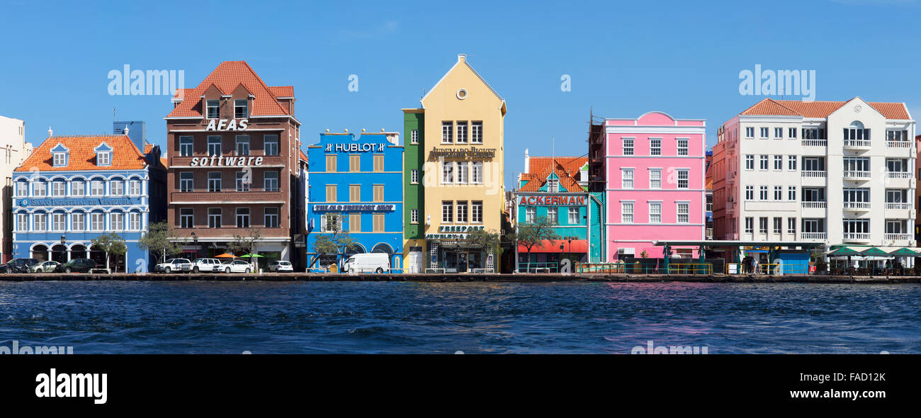 The Colourful Dutch Caribbean Architecture in Willemstad, Curacao Stock ...