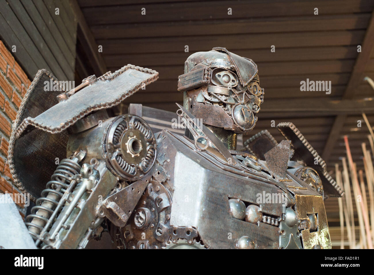 Robots made from scrap Stock Photo - Alamy