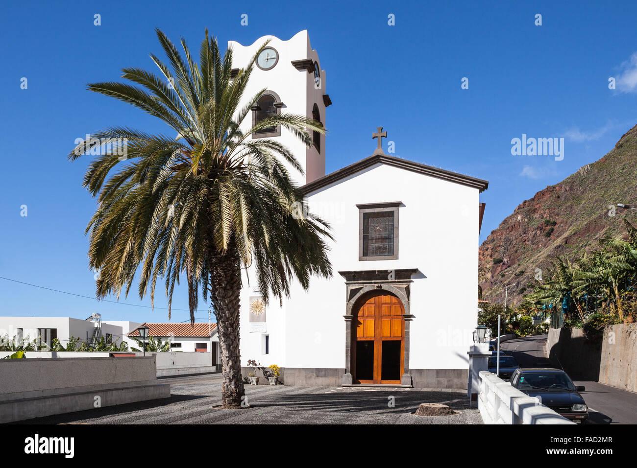 Church of Santa Maria Madalena, Madalena do Mar, Madeira Stock Photo ...