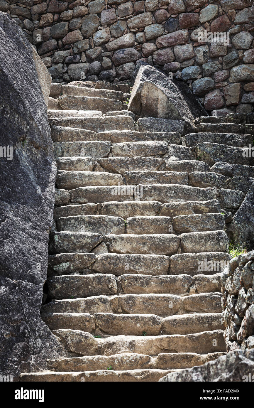 walls and stairs in Machu Picchu Stock Photo - Alamy