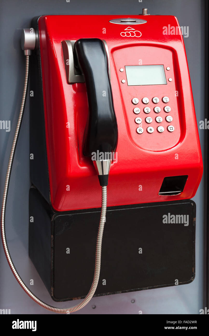 public telephone on a city street Stock Photo - Alamy