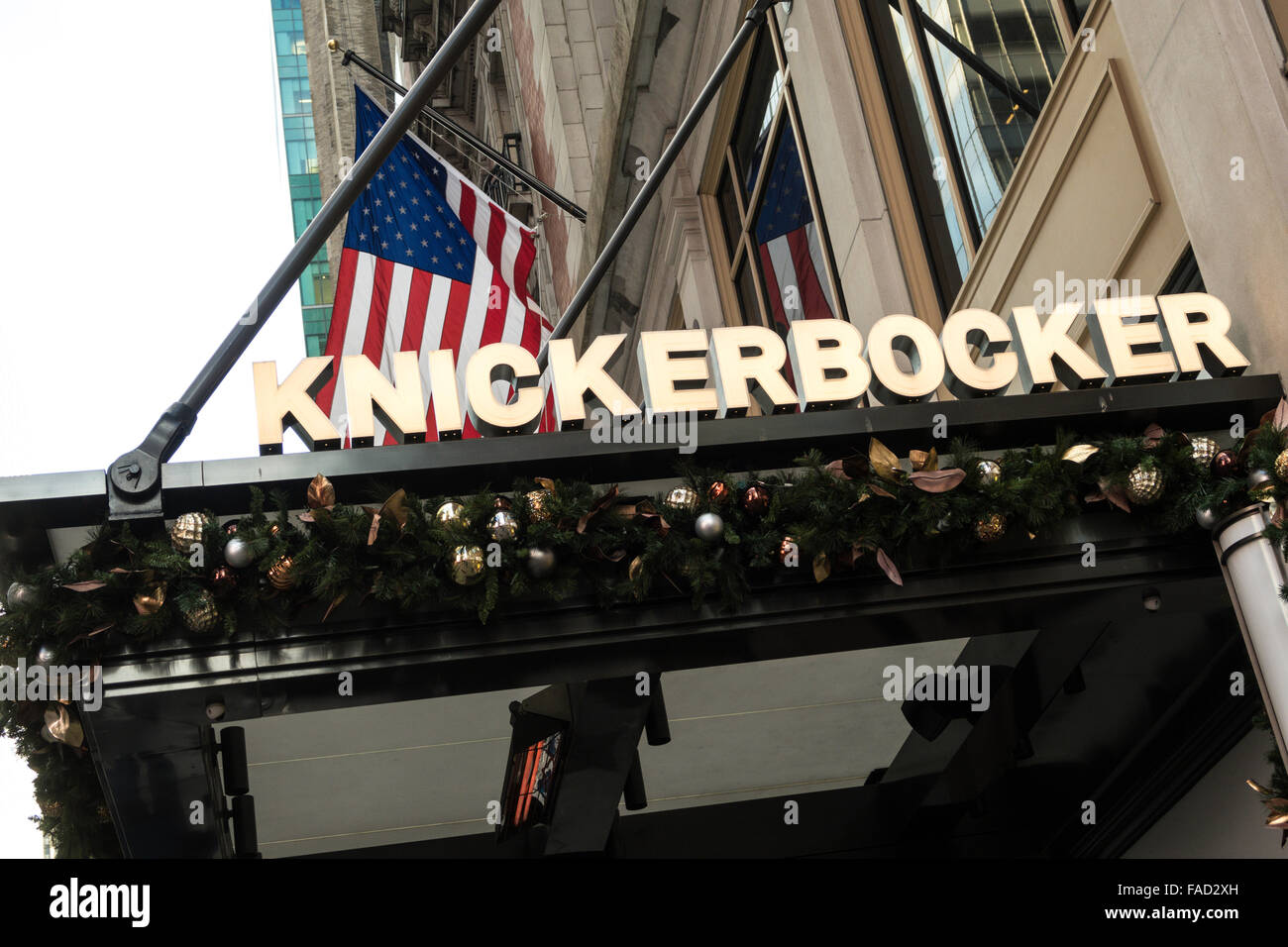 Knickerbocker Hotel Front Entrance Sign, 42nd Street, Times Square, NYC ...