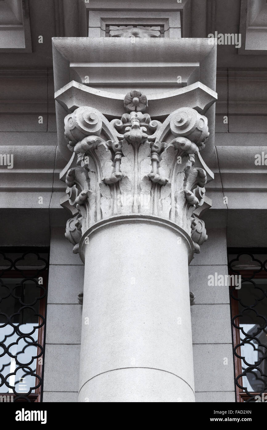 carved column beautiful old building Stock Photo - Alamy