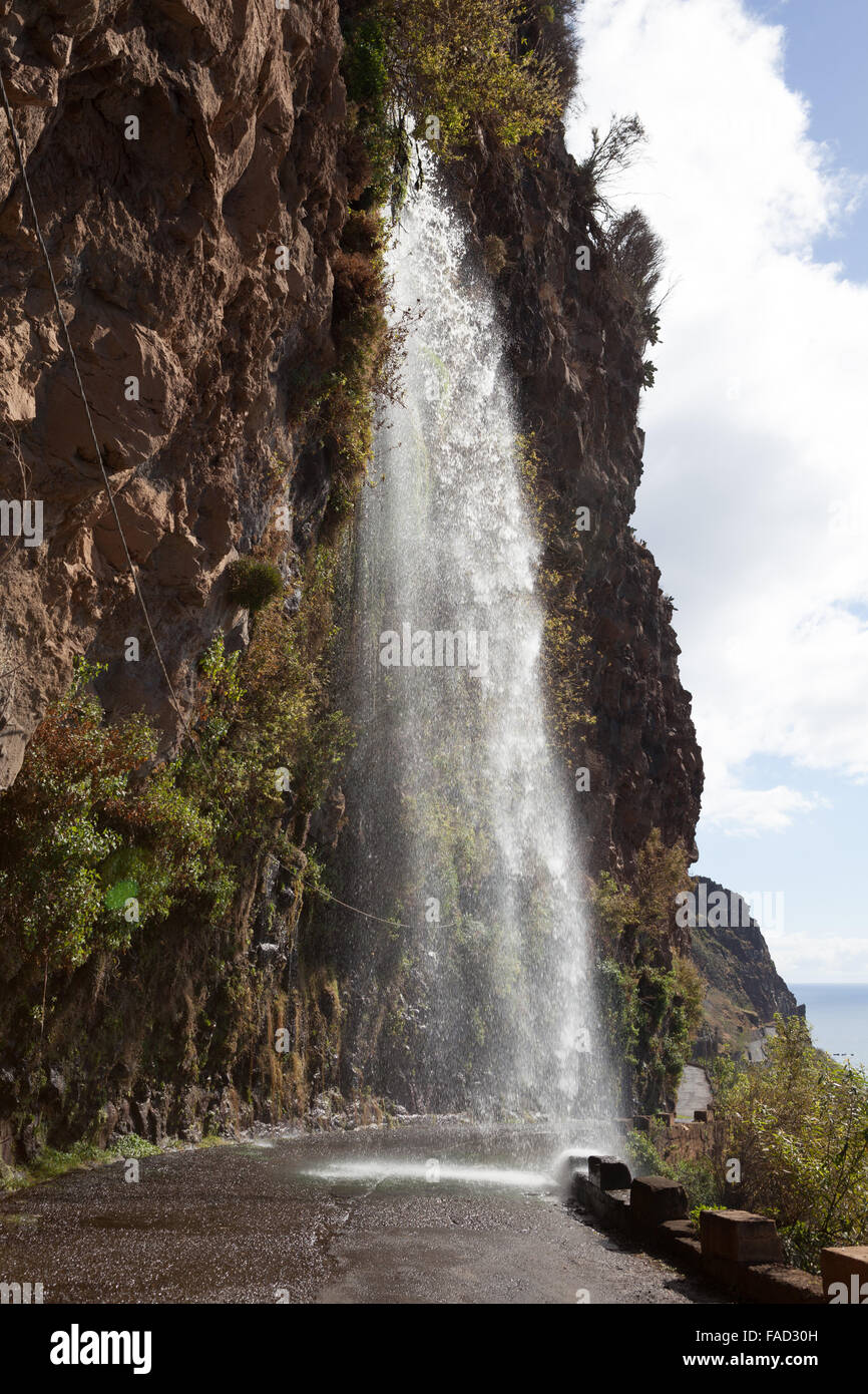 Waterfall at the old coastal road, also called "the car washing street ...