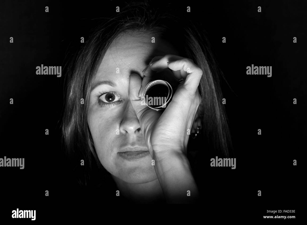 Vigilant Woman Portrait Stock Photo - Alamy